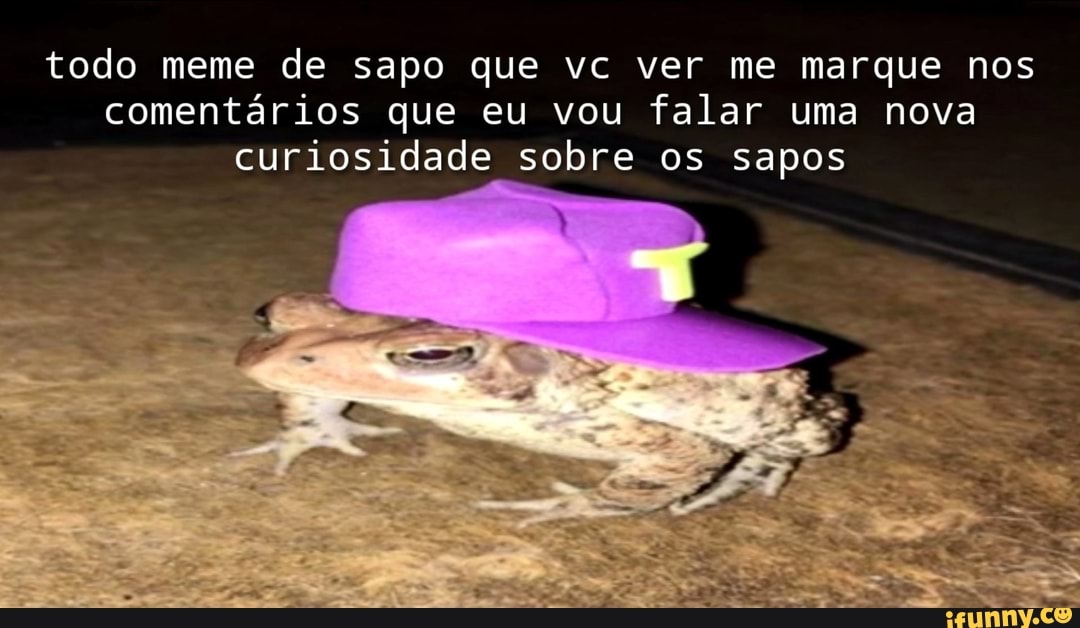 Todo meme de sapo que vc ver me marque nos comentários que eu vou falar ...
