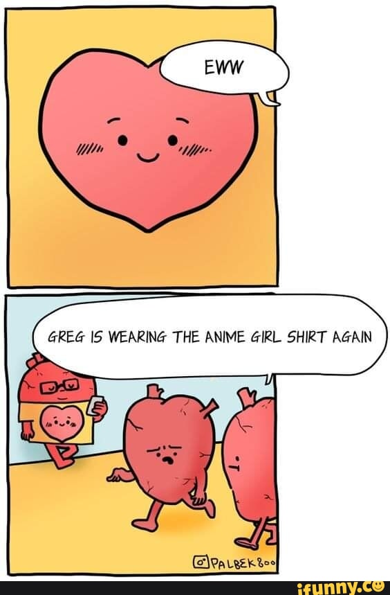 GREG IS WEARING THE ANIME GIRL SHIRT AGAIN GlPareek too - iFunny