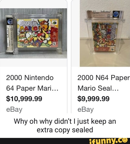 2000 Nintendo 2000 Paper 64 Paper Mari... Mario Seal... $10,999.99 ...