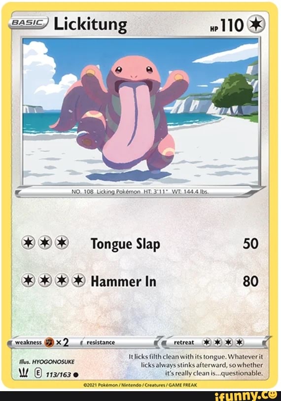 Lickitung Tongue Slap 50 I & Hammer In 80 Itlicks filth clean with its ...