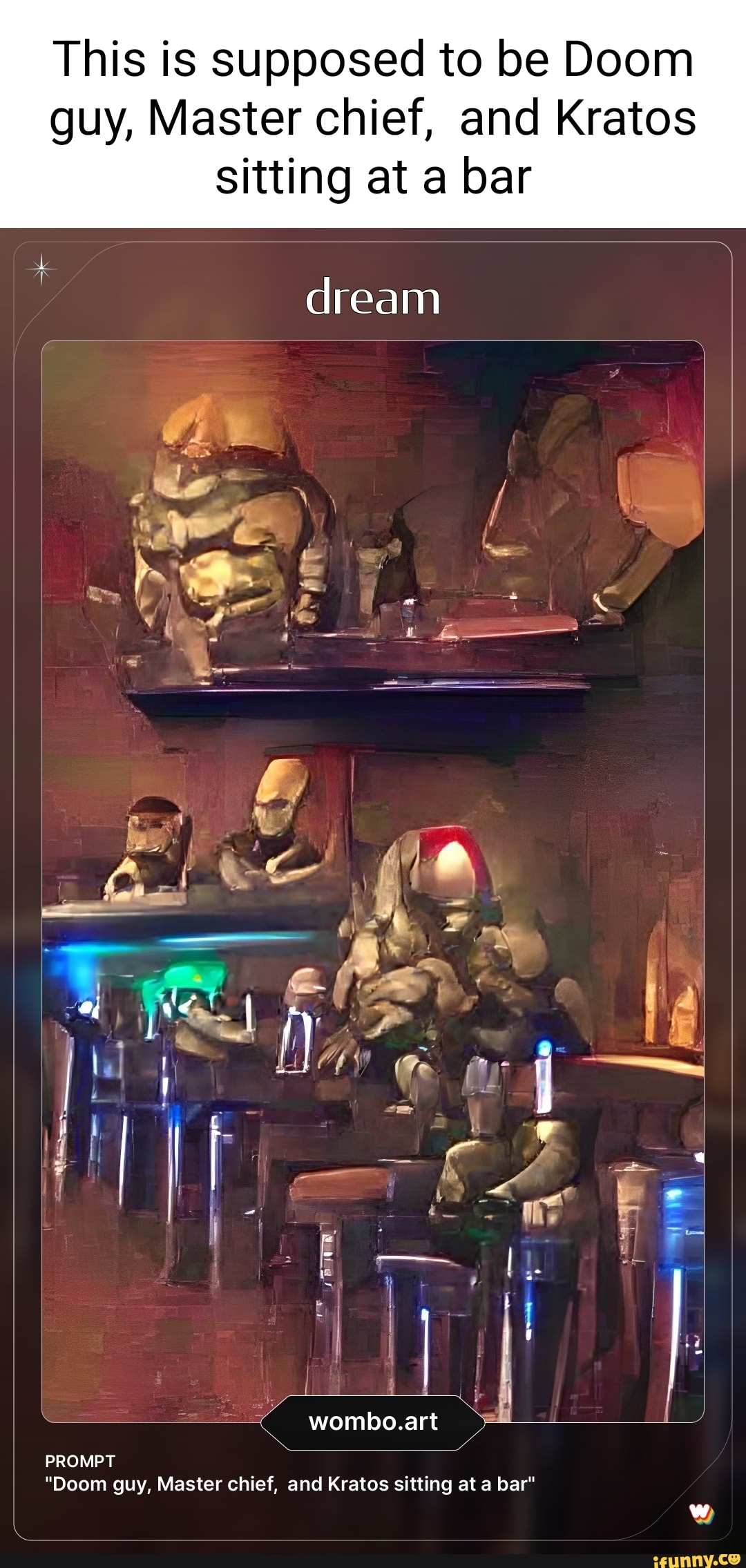 This is supposed to be Doom guy, Master chief, and Kratos sitting at a ...