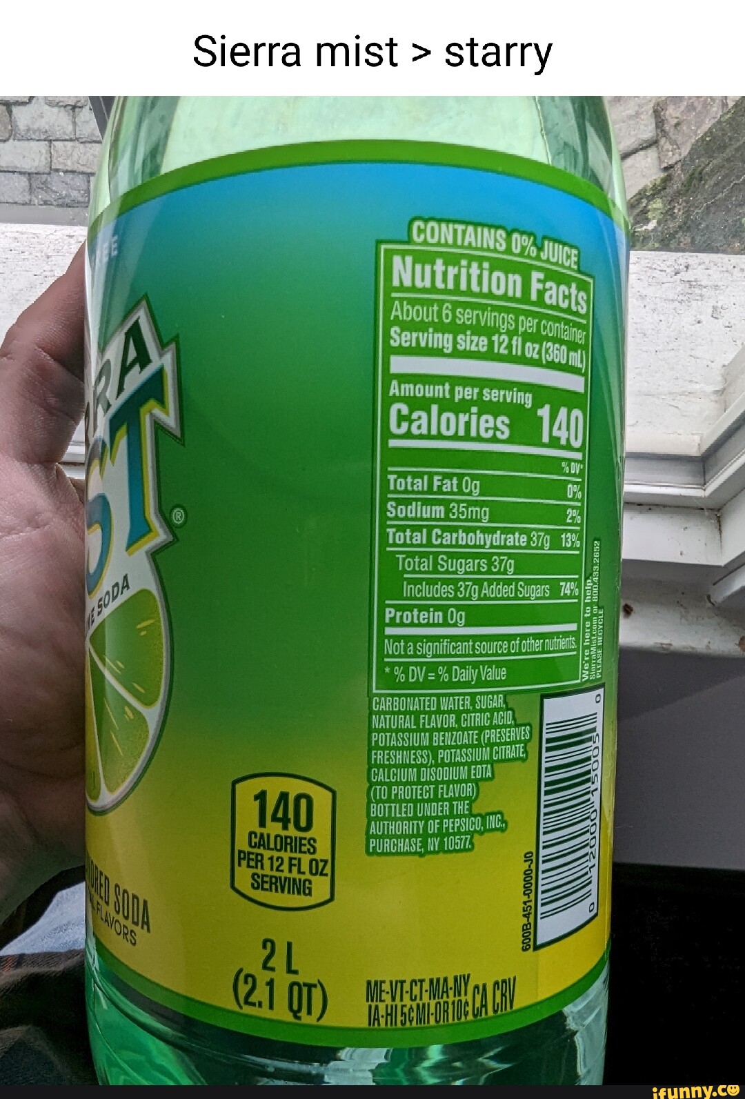 Sierra Mist Nutrition Label