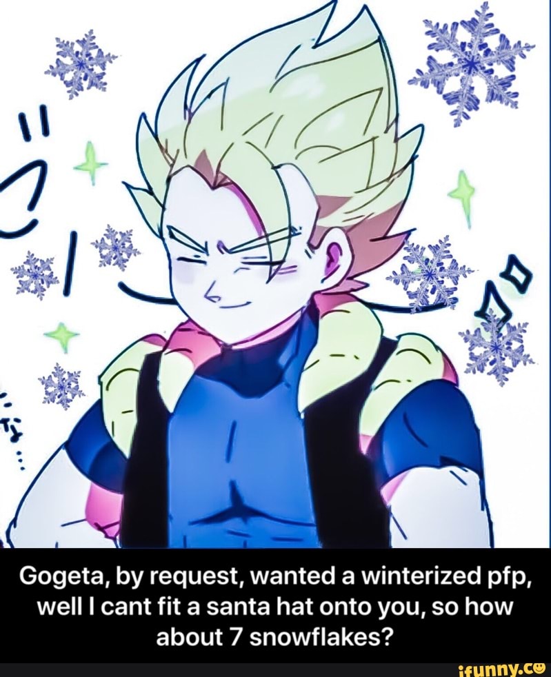 Gogeta, by request, wanted a winterized pfp, well I cant fit a santa ...