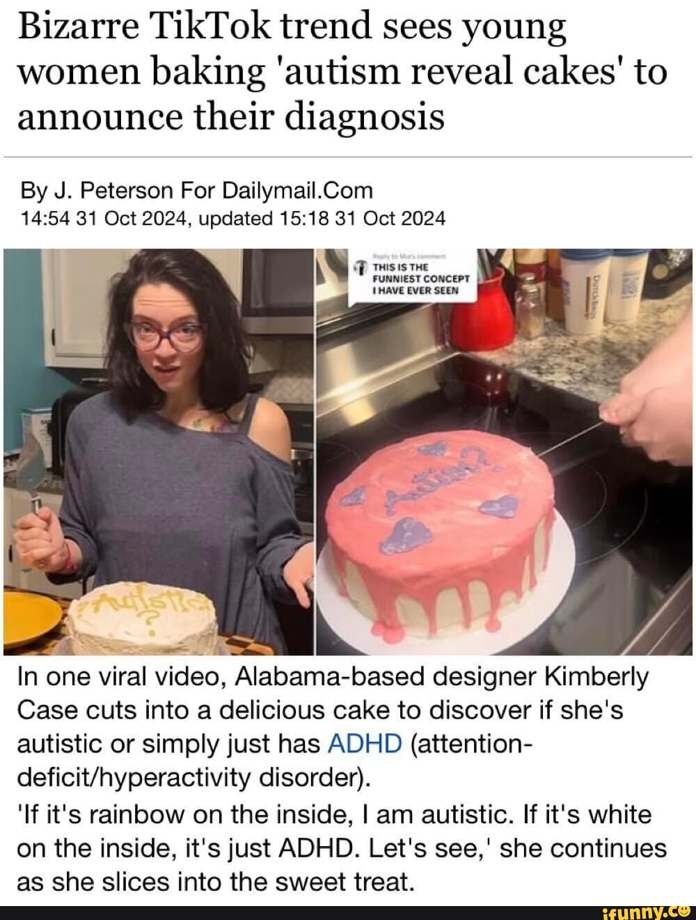 Bizarre TikTok trend sees young women baking 'autism reveal cakes' to ...