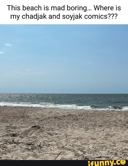 This beach is mad boring... Where is my chadjak and soyjak comics ...
