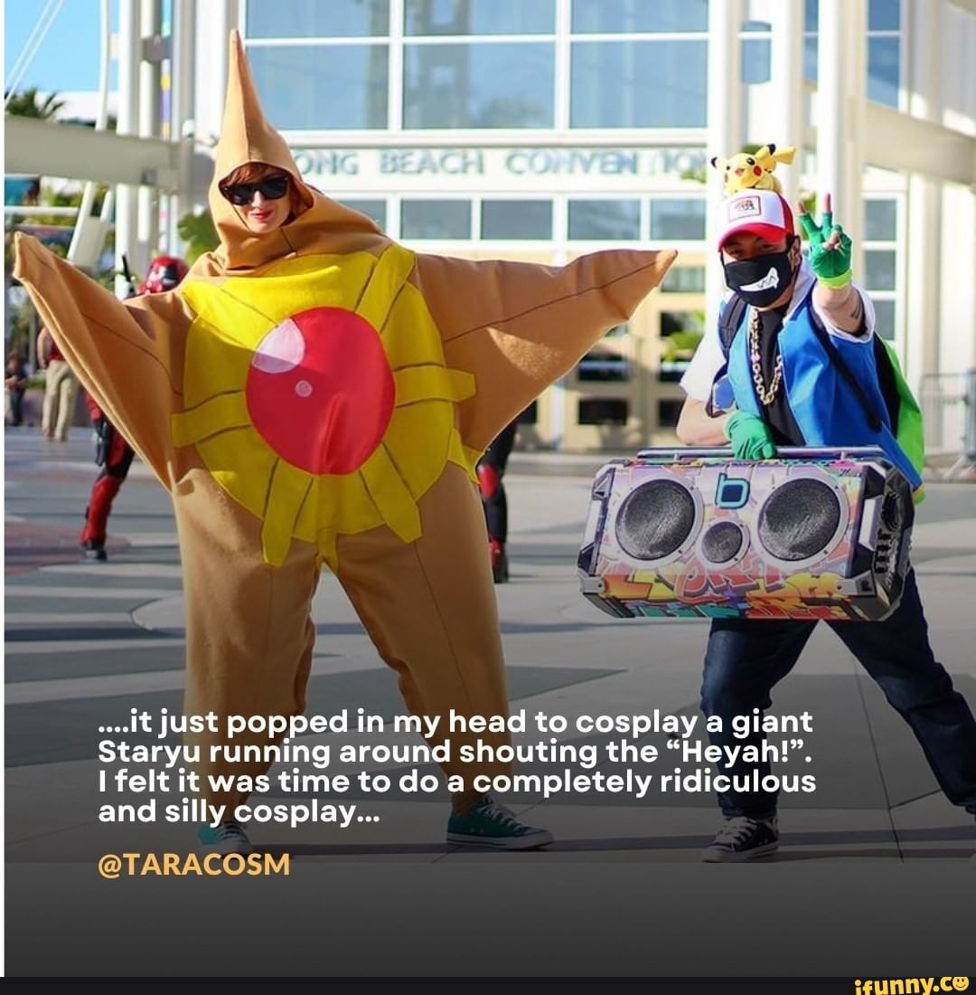 it just popped in my head to cosplay a giant Staryu running around ...