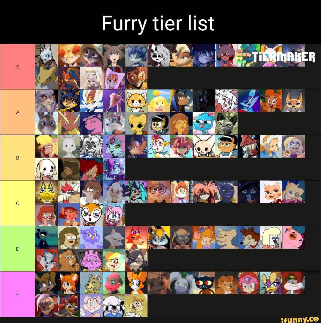 Furry tier list he. f 'of & ay TiERMAKER - iFunny