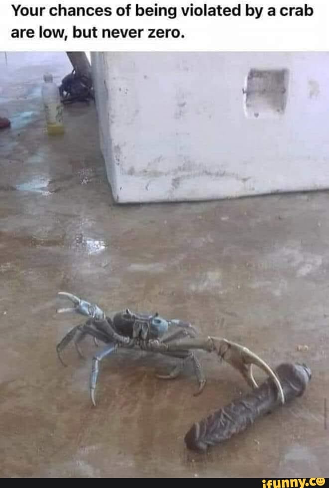 Your chances of being violated by a crab are low, but never zero. ed ...