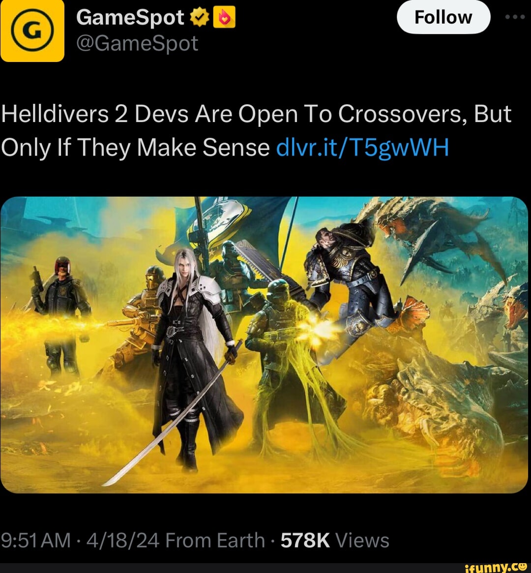 GameSpot @E Follow Helldivers 2 Devs Are Open To Crossovers, But Only ...