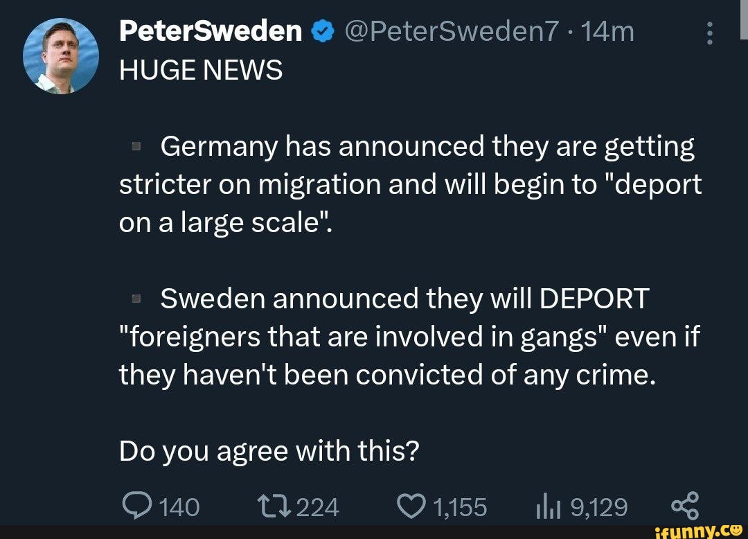 PeterSweden @ @PeterSweden7 - HUGE NEWS Germany has announced they are ...