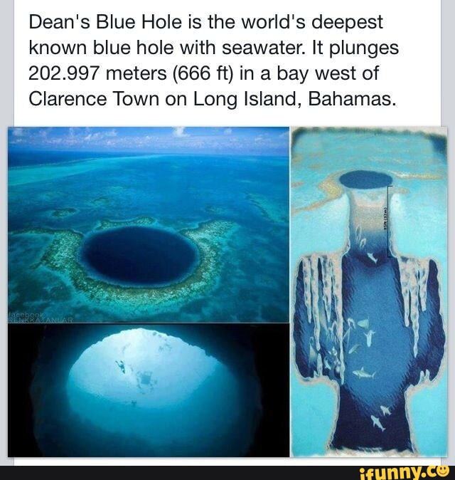 Dean's Blue Hole is the world's deepest known blue hole with seawater ...
