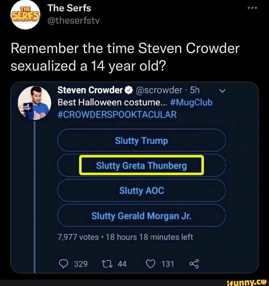 The Serfs Remember the time Steven Crowder sexualized a 14 year old ...