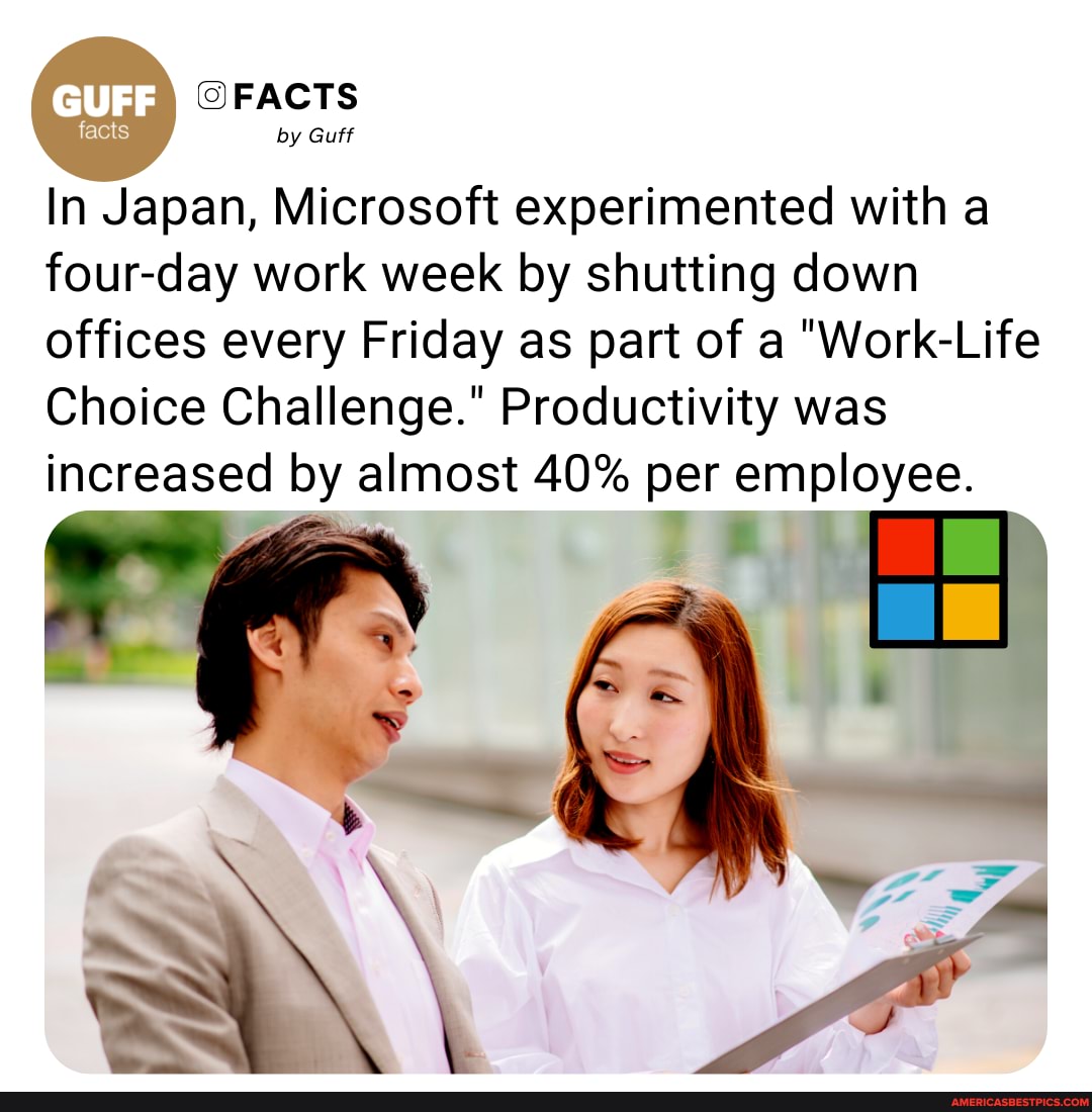 FACTS by Guff In Japan, Microsoft experimented with a four-day work ...