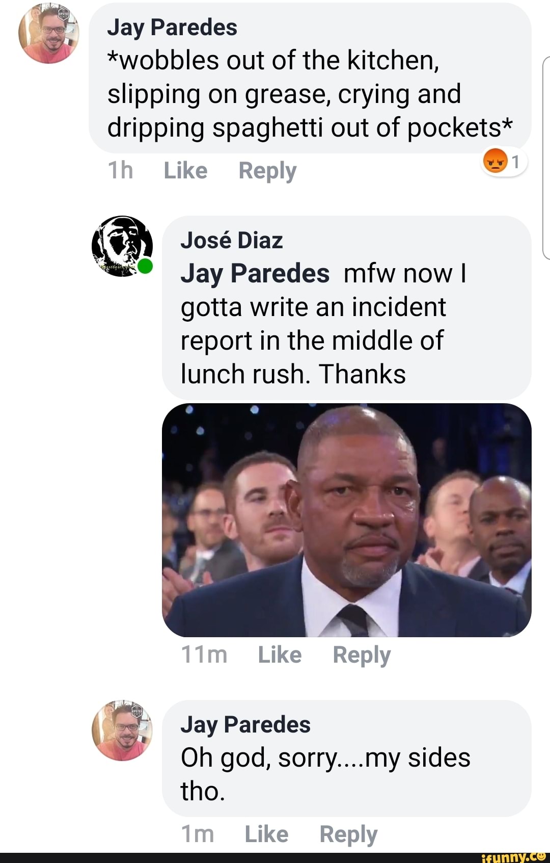 Never forget spaghetti pockets. - Jay Paredes *wobbles out of the ...