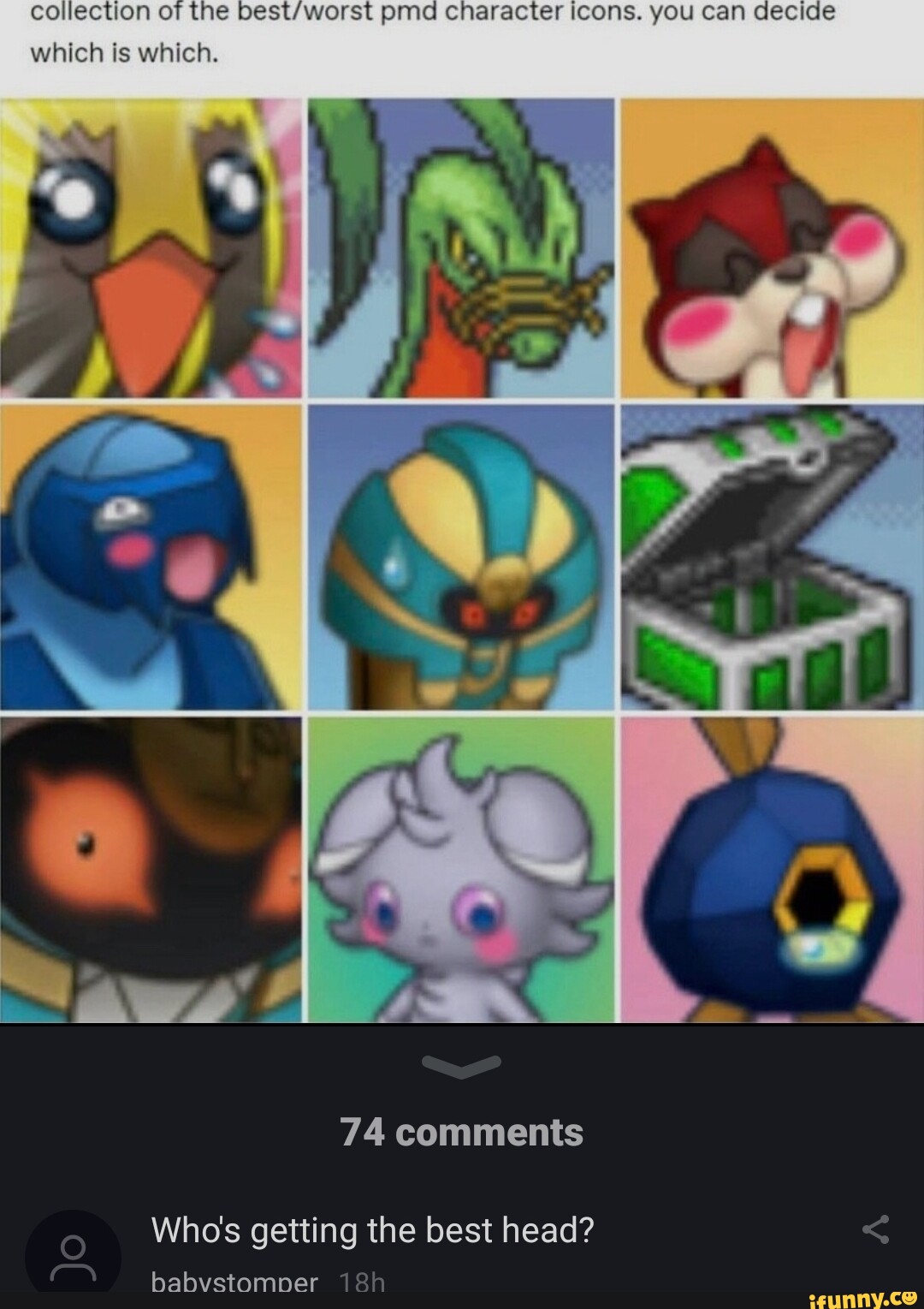 Collection of the pmd character icons. you can decide which is which ...