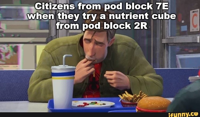Citizens zens from pod block when they try a nutrient cube from pod ...