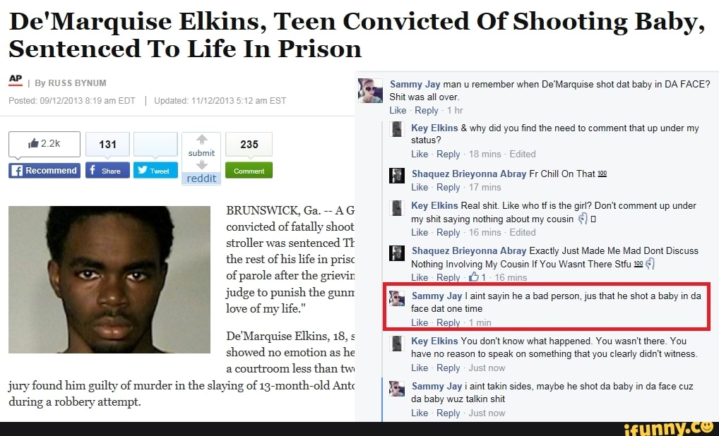 De'Marquise Elkins, Teen Convicted Of Shooting Baby. Sentenced To Life ...