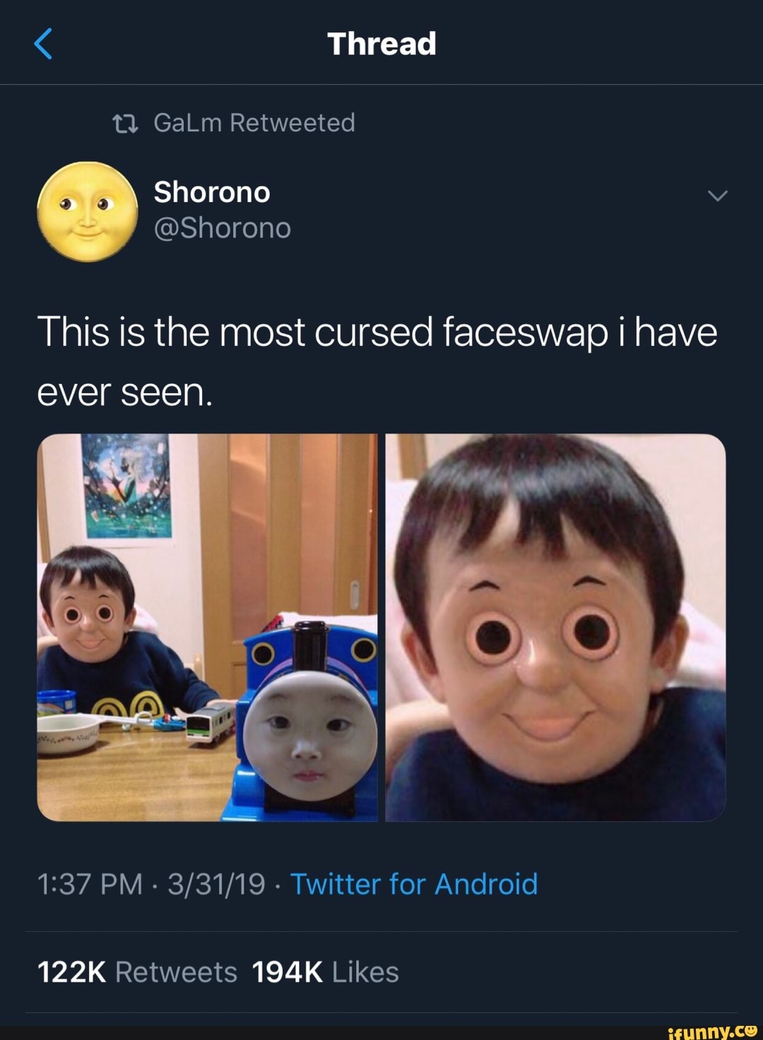 This is the most cursed faceswap i have ever seen. 3/31/19 - iFunny