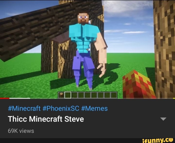 #Minecraft #PhoenixSC #Memes Thicc Minecraft Steve ' - iFunny