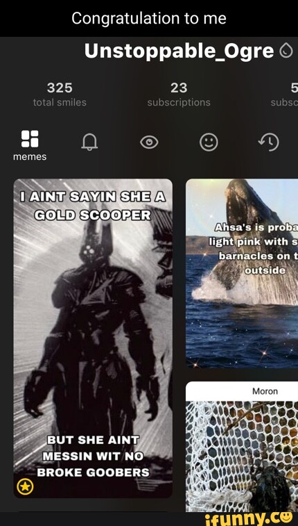 Congratulation to me Unstoppable Ogre 23 otal smiles memes TAINT SAYIN ...