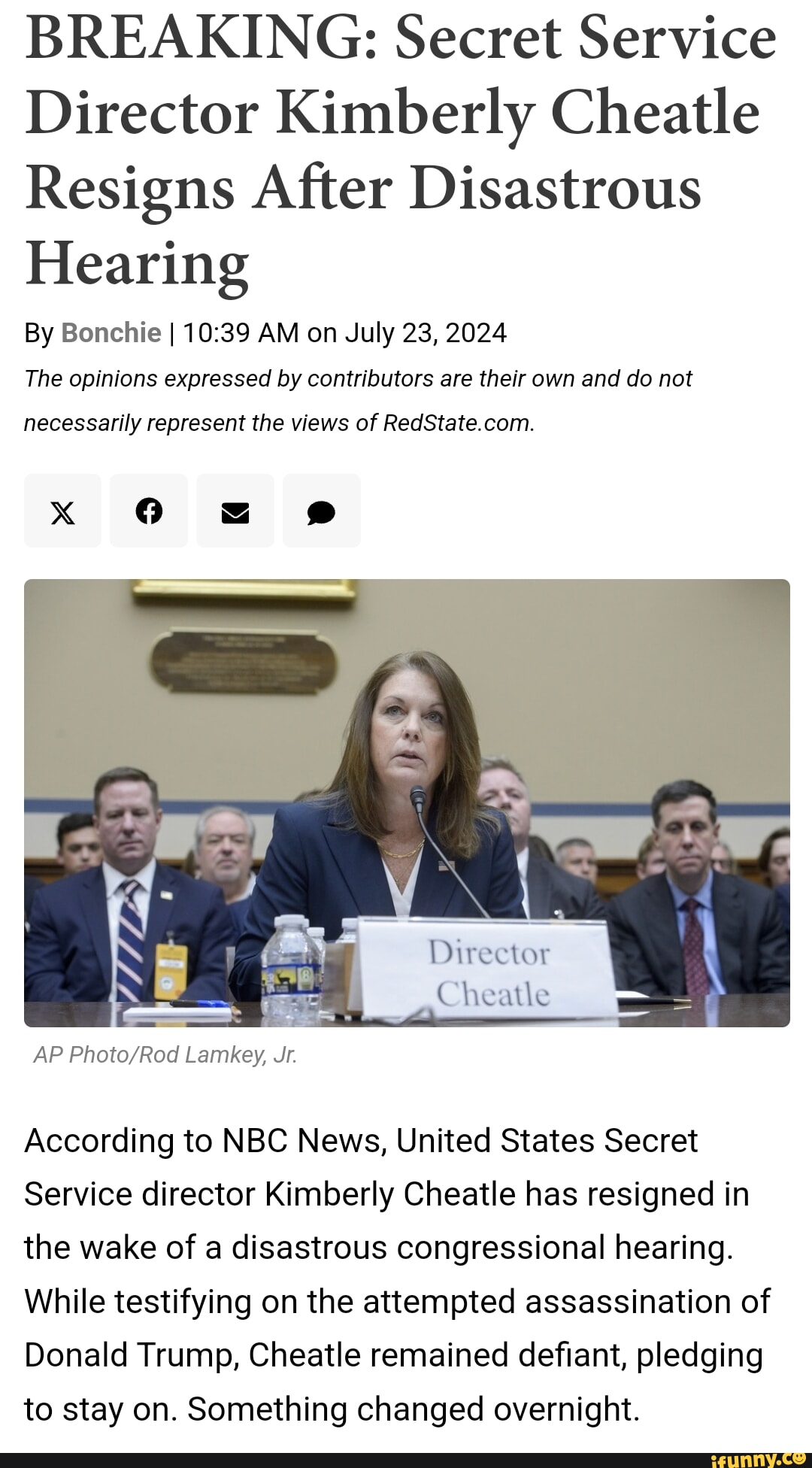 BREAKING: Secret Service Director Kimberly Cheatle Resigns After ...