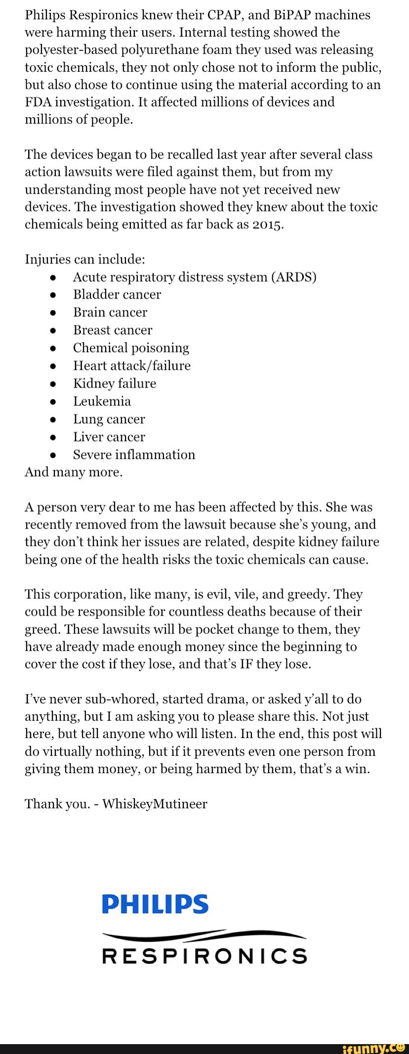 Philips Respironics knew their CPAP, and BiPAP machines were harming ...