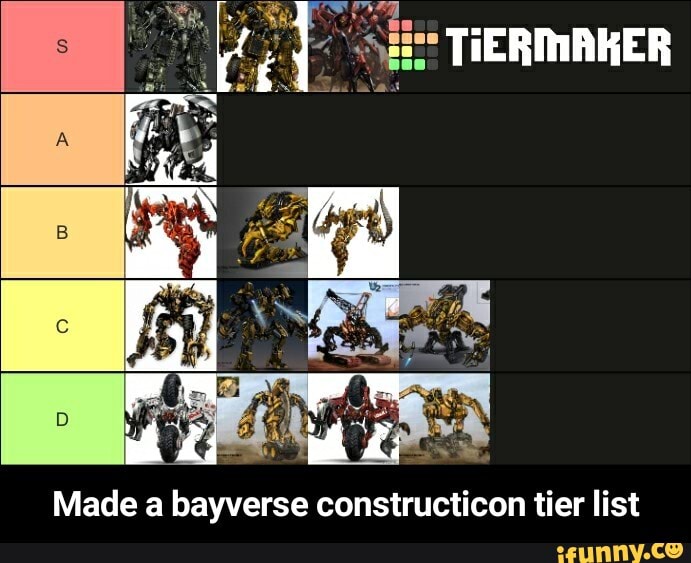 Made a bayverse constructicon tier list - Made a bayverse constructicon ...