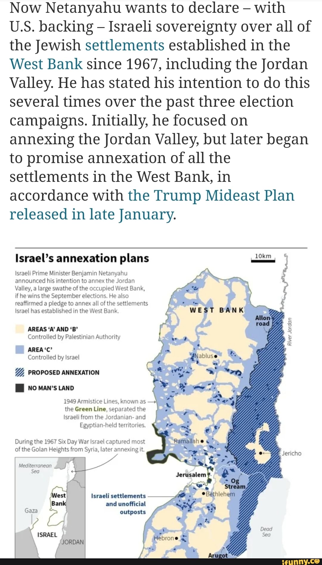 Now Netanyahu wants to declare with Israeli sovereignty over all of the ...