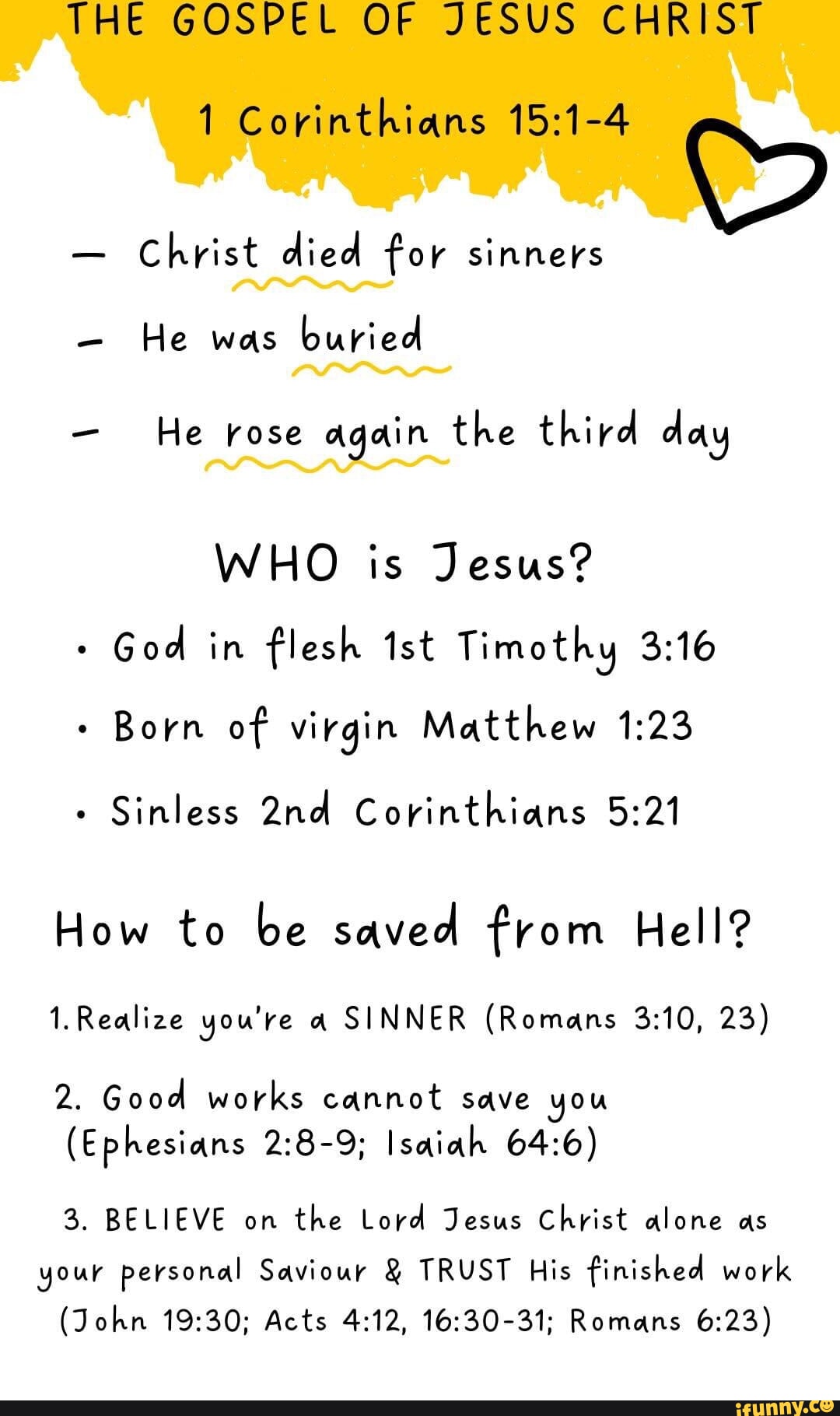 THE GOSPEL OF JESUS CHRIST 1 Corinthians - Christ died for sinners He ...