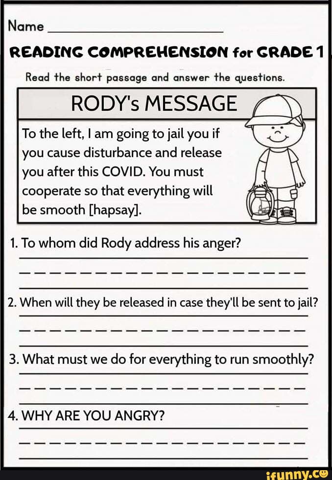 Ne READING COMPREHENSION for GRADE Read the short passage and answer ...