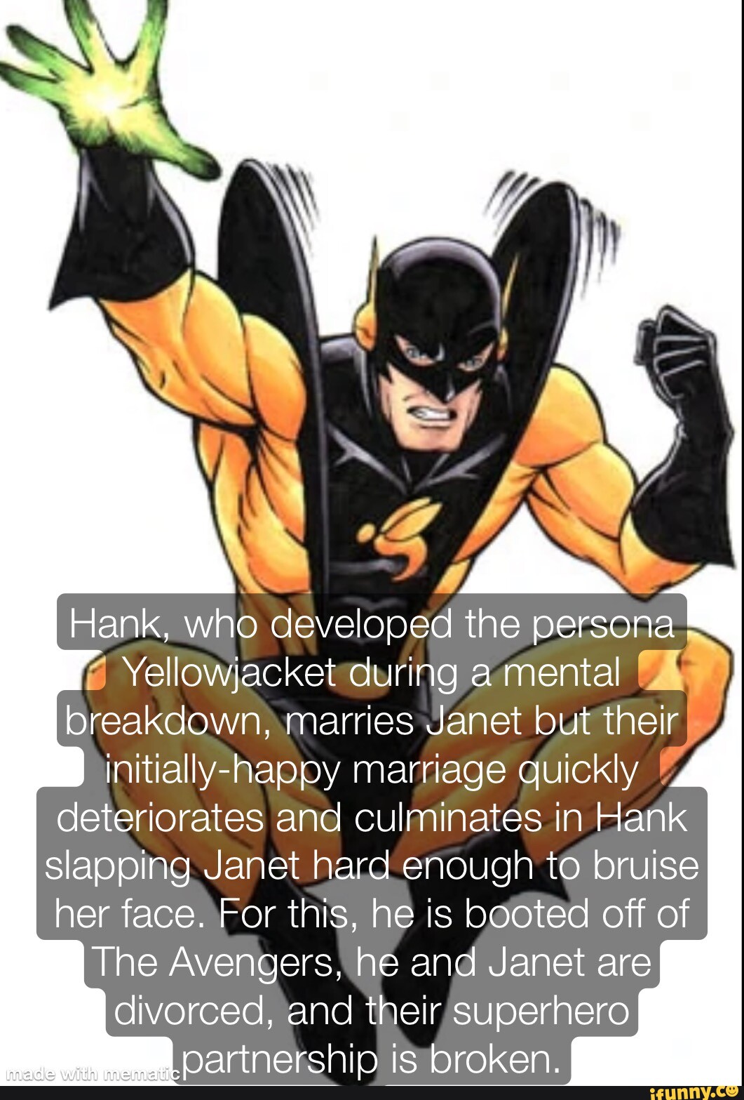 Yellowjacket during a mental breakdown, marries Janet but their ...
