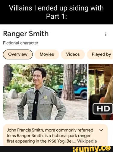 Villains I ended up siding with Part 1: Ranger Smith Fictional ...