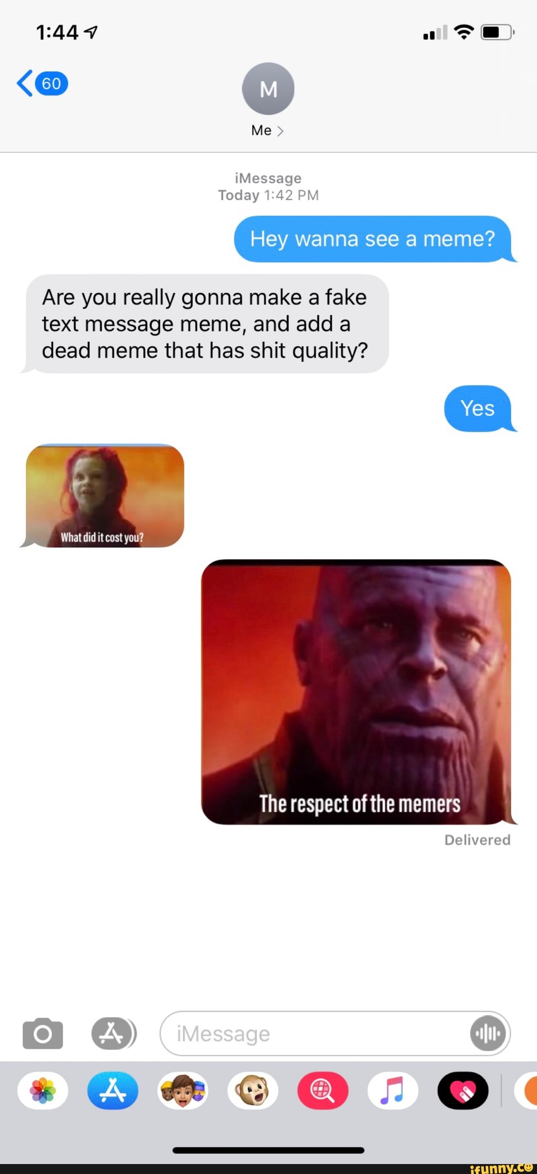 Today Hey wanna see a meme? Are you really gonna make a fake text ...