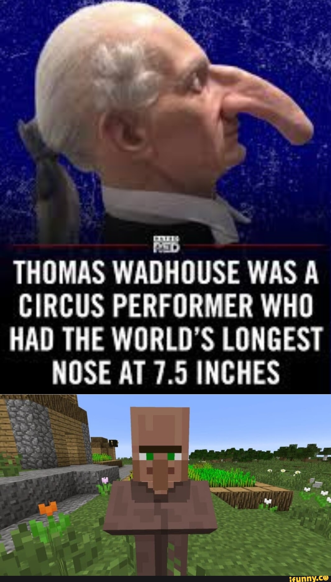 THOMAS WADHOUSE WAS A CIRCUS PERFORMER WHO HAD THE WORLD'S LONGEST NOSE ...