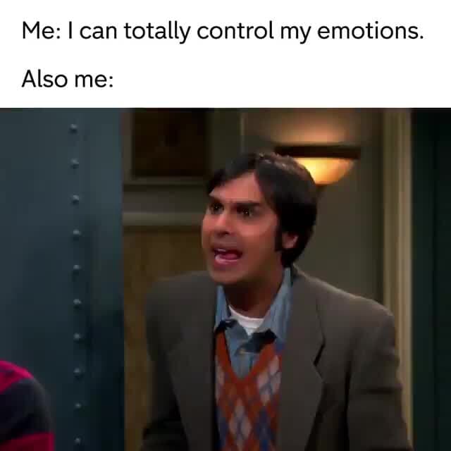 Me: I can totally control my emotions. Also me: - iFunny :)