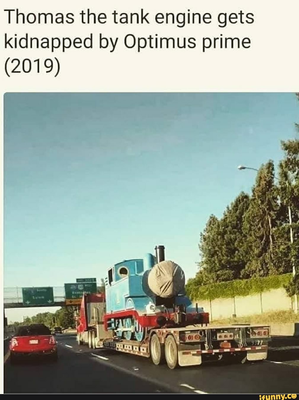 Thomas the tank engine gets kidnapped by Optimus prime - iFunny