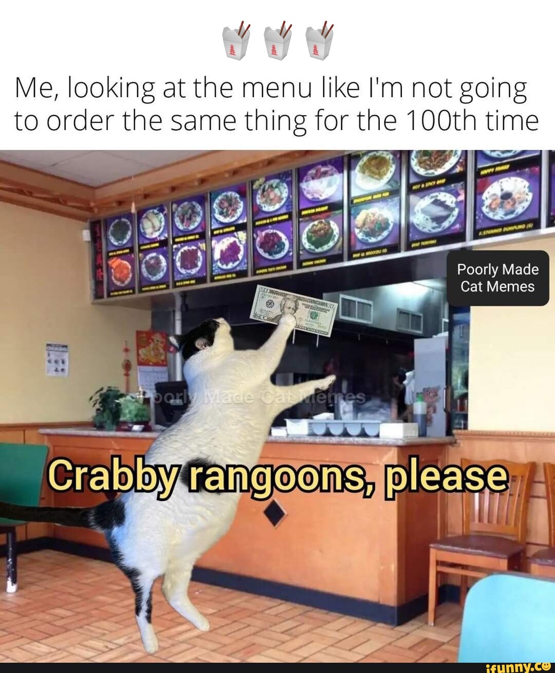 Me, looking at the menu like I'm not going to order the same thing for ...