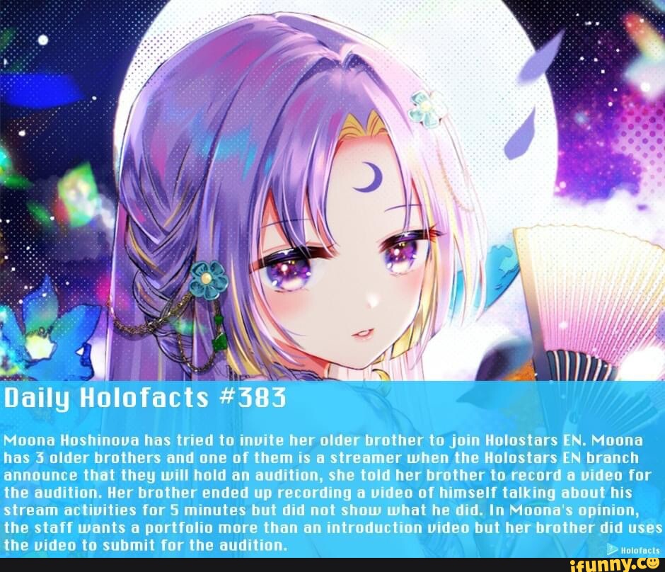 Daily Holofacts #3383 Moona Hoshinova has tried to invite her older ...