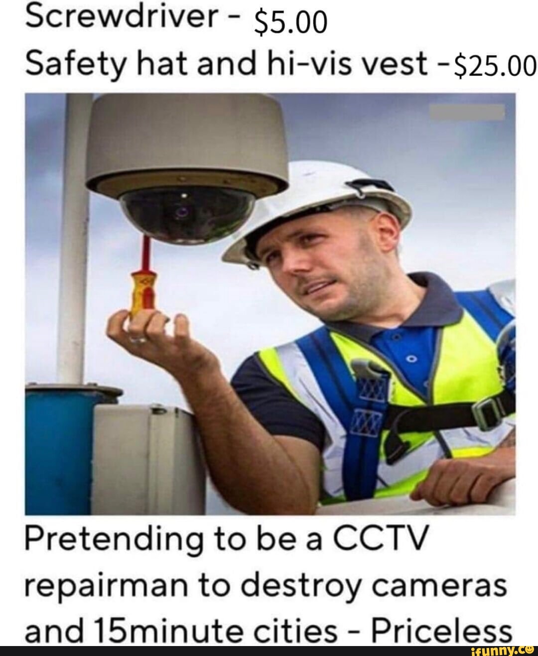 Screwdriver - Safety hat and hi-vis vest -$25.00 Pretending to be a ...