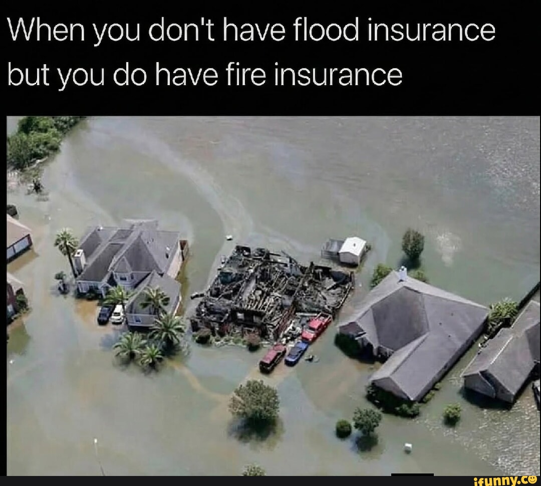 When you don't have flood insurance but you do have fire insurance - iFunny