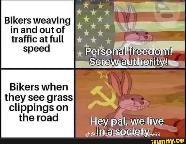 Bikers weaving in and out of traffic at full I speed Bikers when they ...