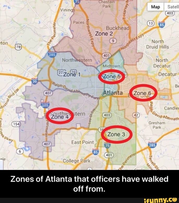 Zones of Atlanta that officers have walked off from. - Zones of Atlanta ...