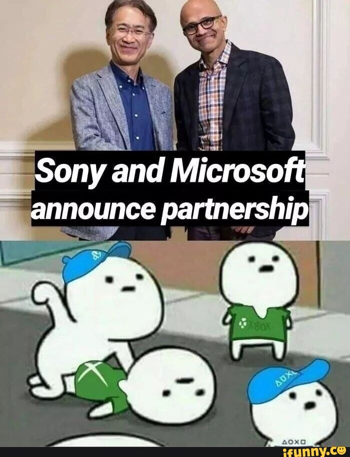 Sony and Microsoft announce partnership - iFunny