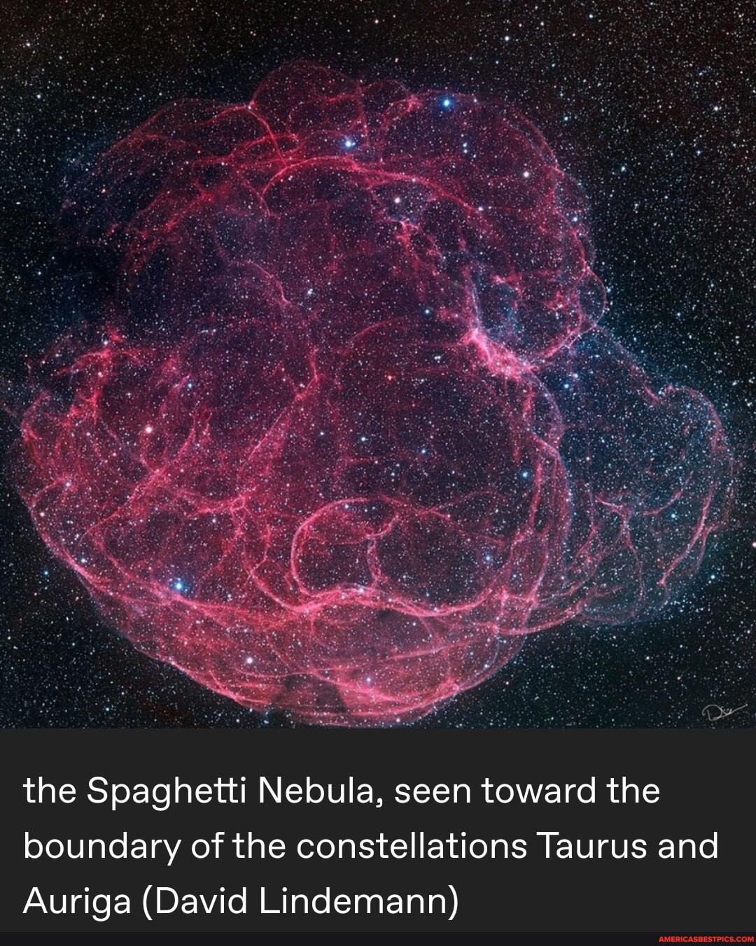 The Spaghetti Nebula, seen toward the boundary of the constellations ...