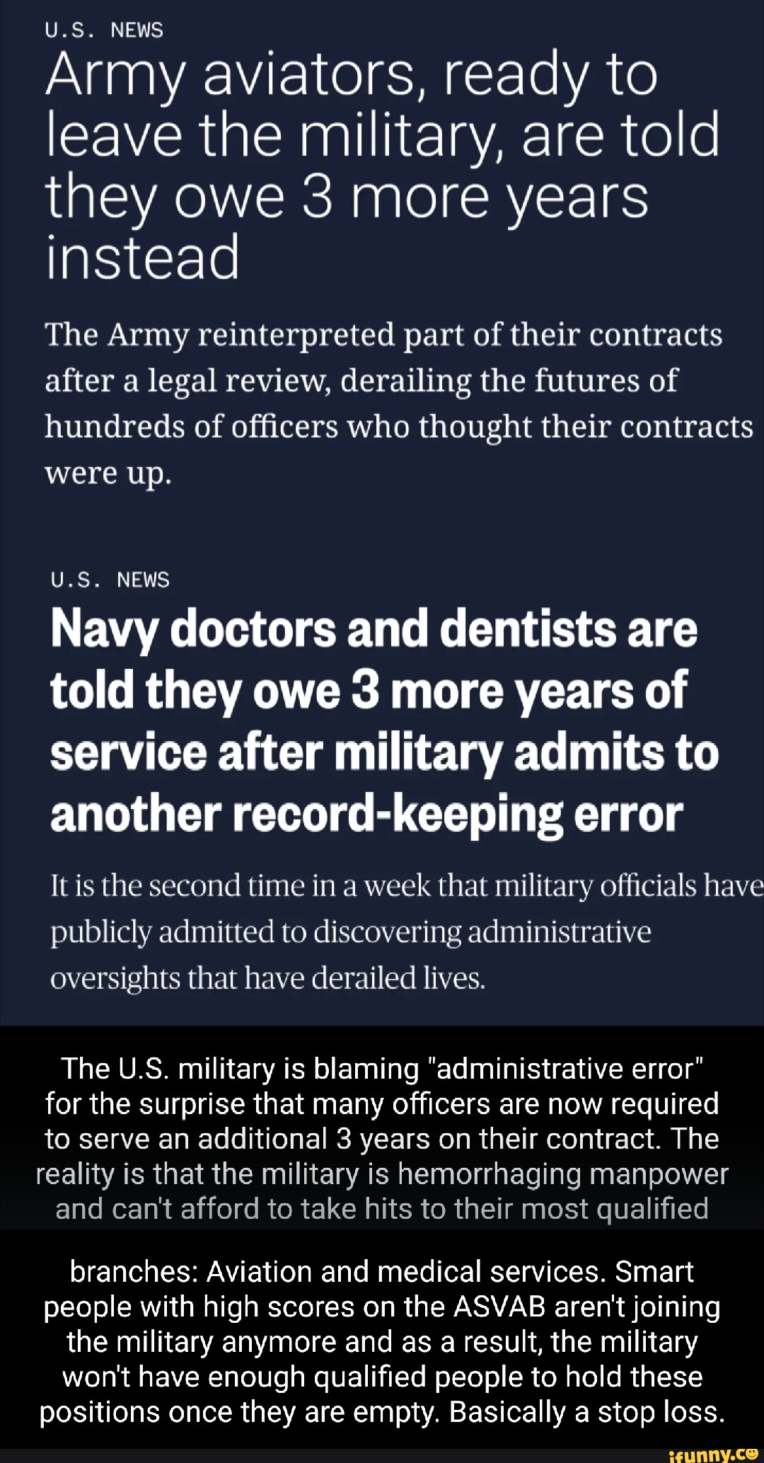 U.S. NEWS Army aviators, ready to leave the military, are told they owe ...