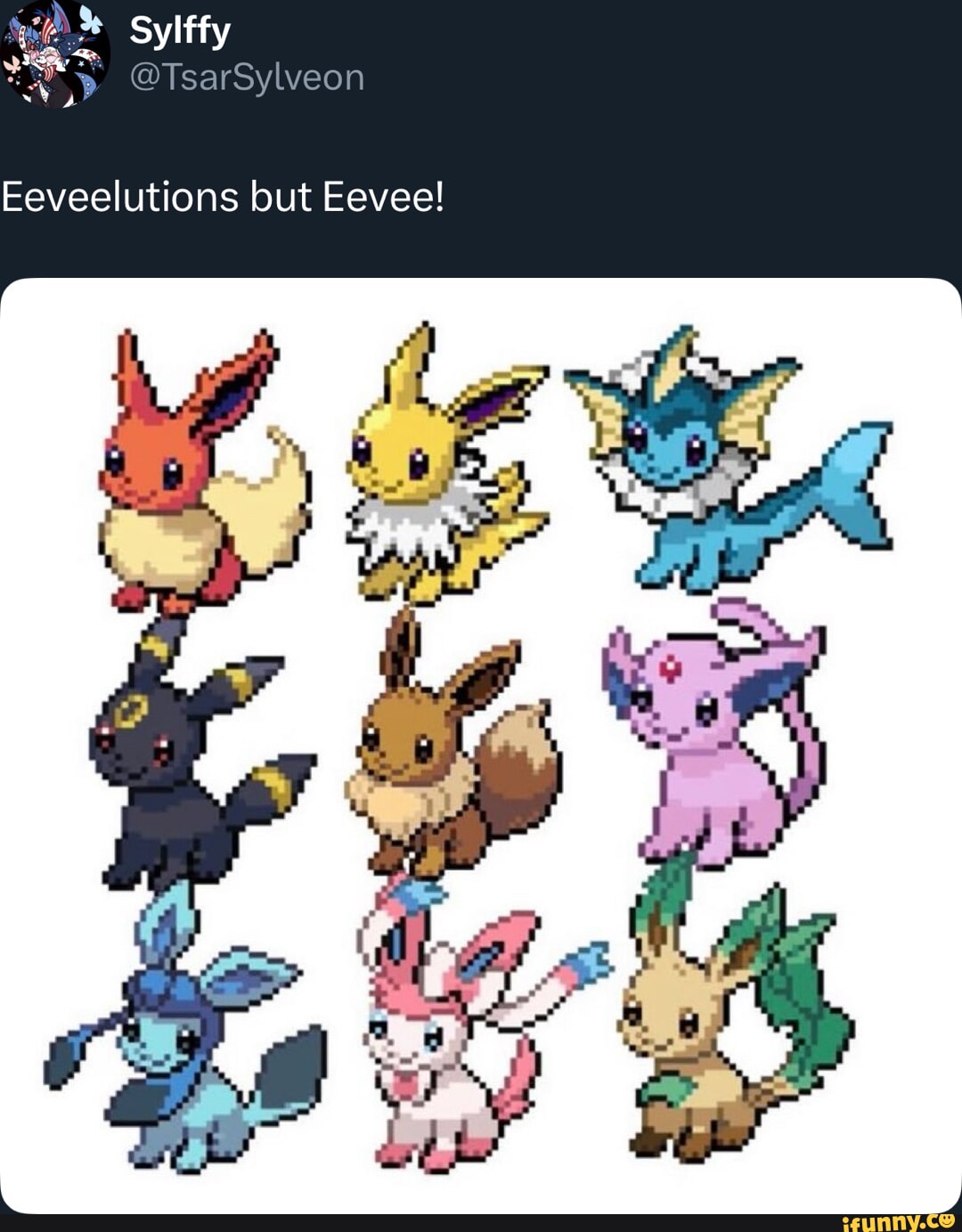 Eeveelutions but Eevee! - iFunny