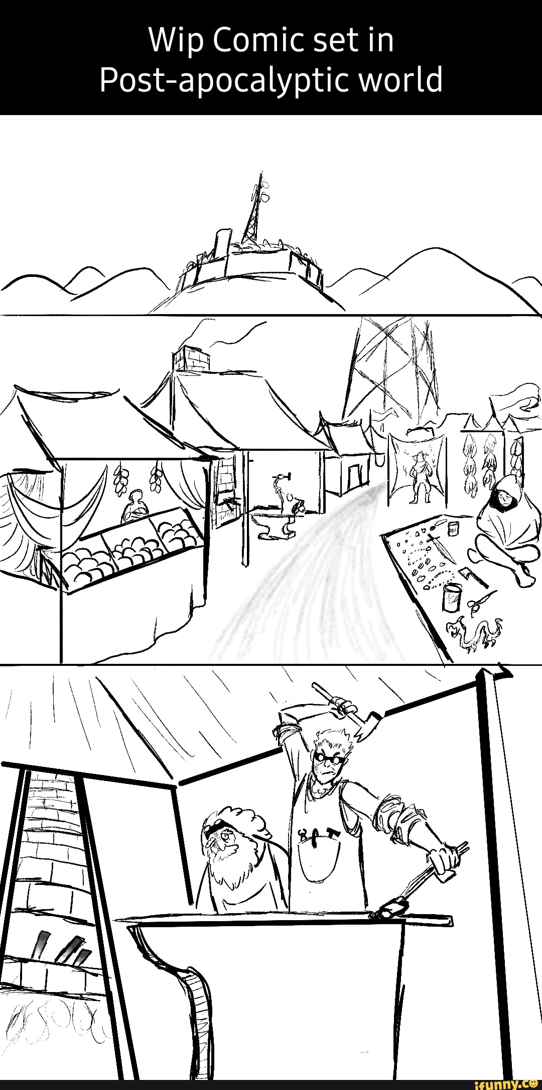 Wip Comic set in Post-apocalyptic world - iFunny