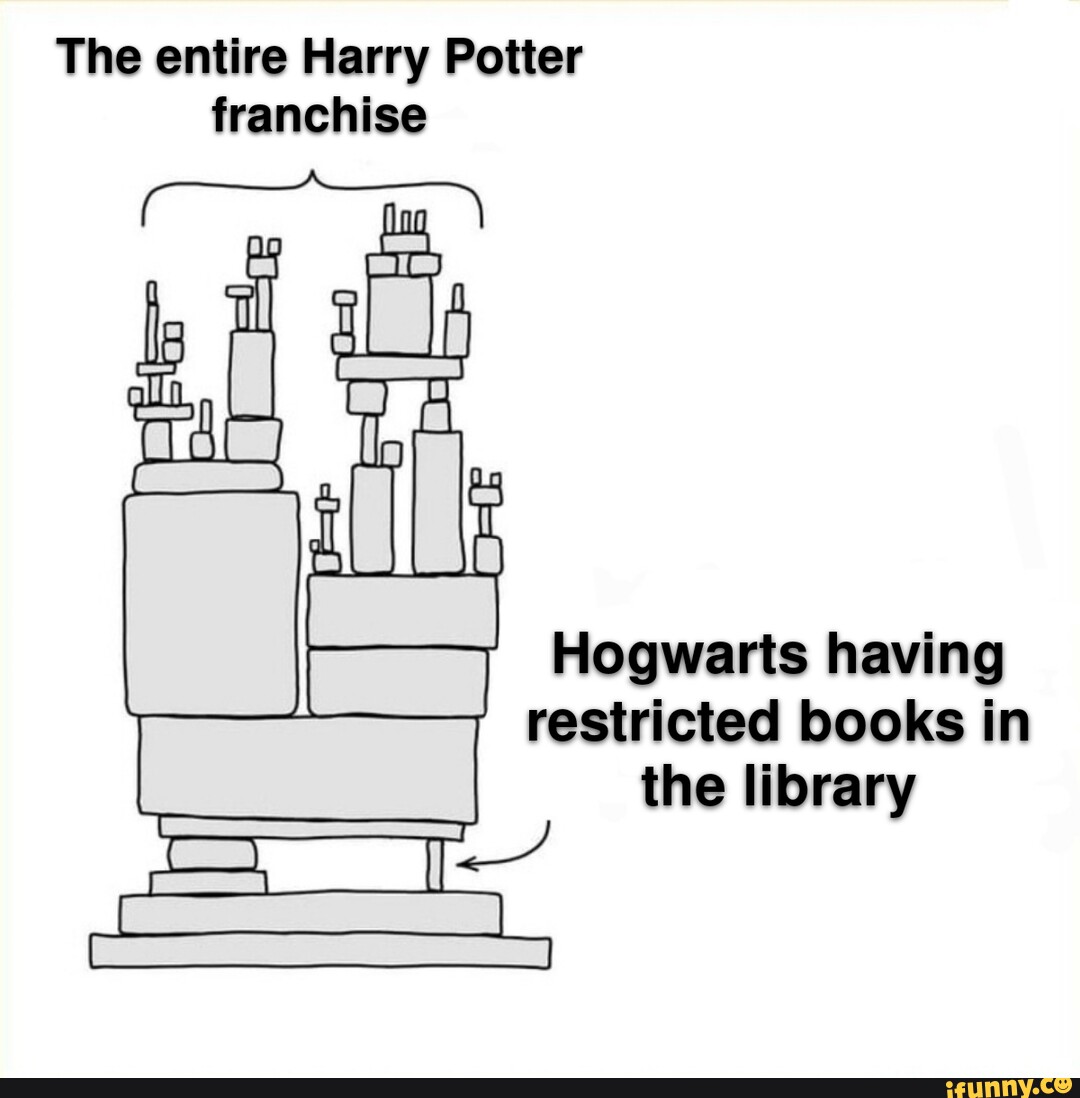 The entire Harry Potter franchise Hogwarts having restricted books in ...