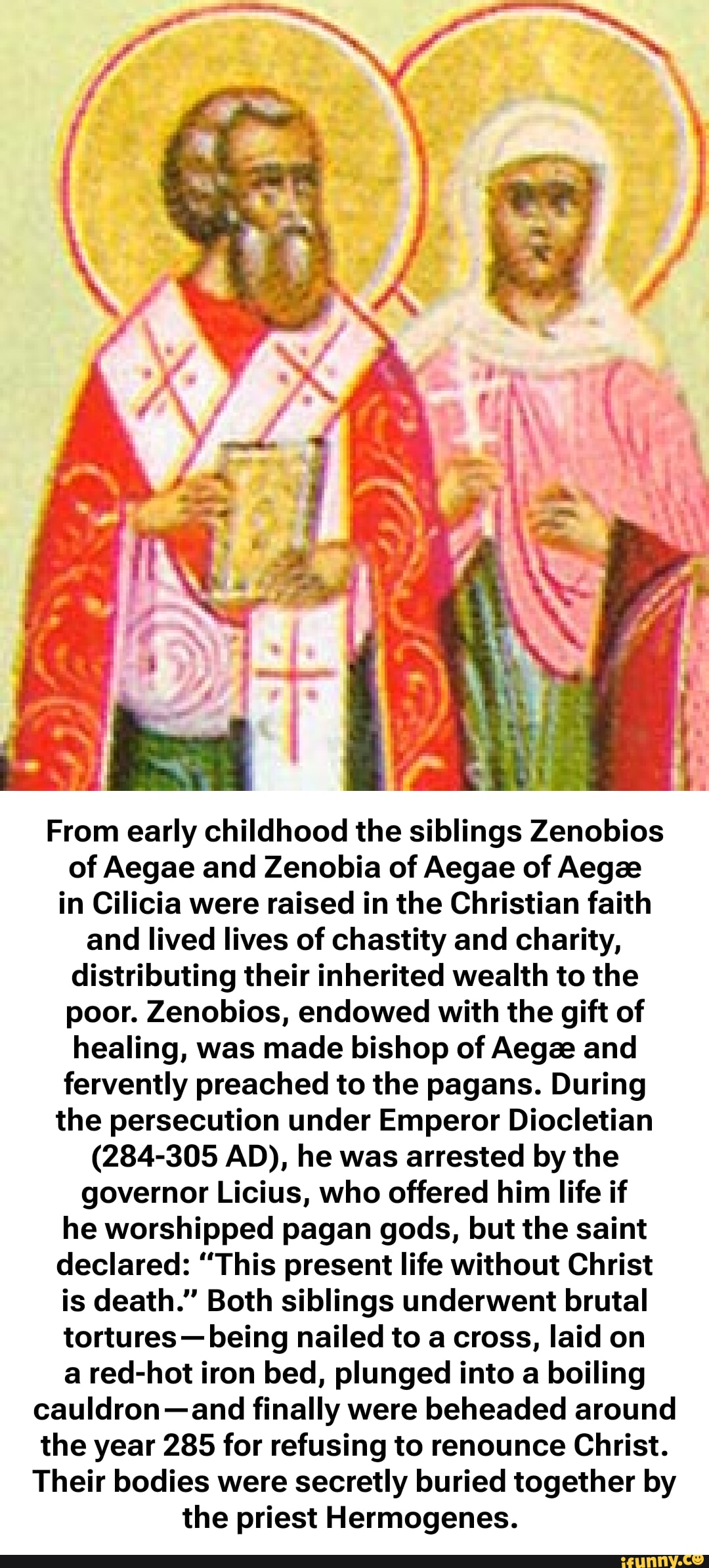From early childhood the siblings Zenobios of Aegae and Zenobia of ...