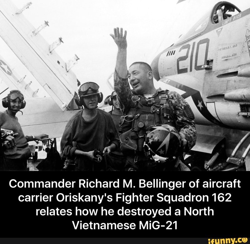 Commander Richard M. Bellinger of aircraft carrier Oriskany's Fighter ...